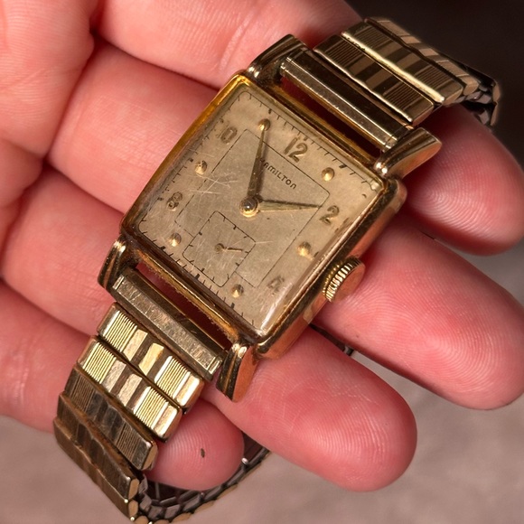 Hamilton | Wearables | Hamilton Gold Square Dial Watch | Poshmark